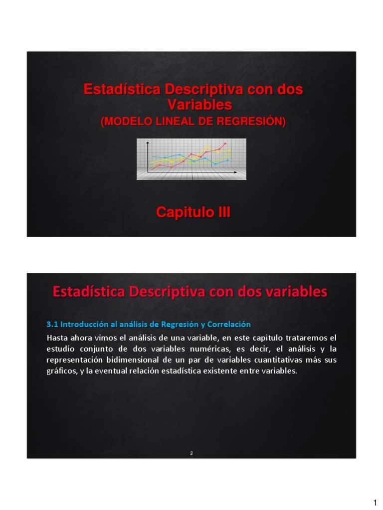 Estadística Descriptiva Con Dos Variables | PDF | Análisis de regresión | Estadísticas