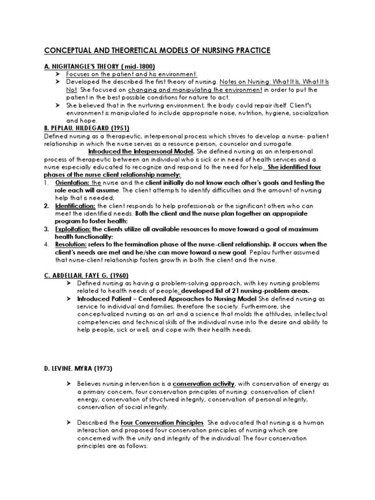 FUNDA - Conceptual & Theoretical Models of Nursing | PDF | Morality | Nursing