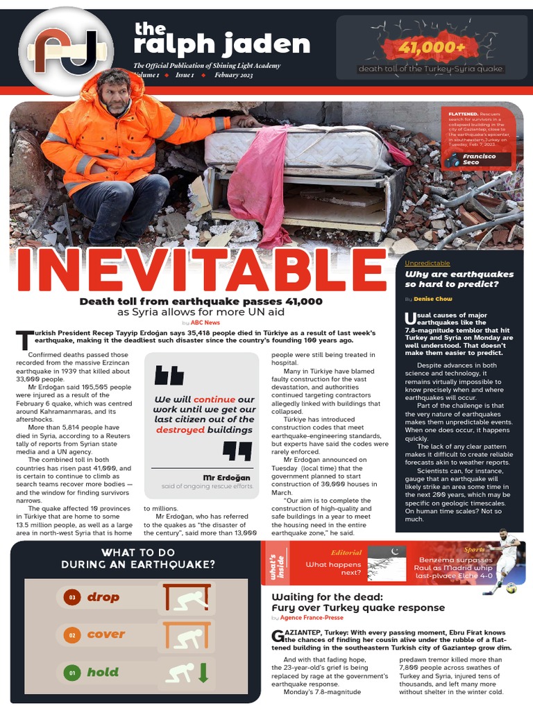 The Ralph Jaden Front Page | PDF | Earthquakes | Natural Disasters