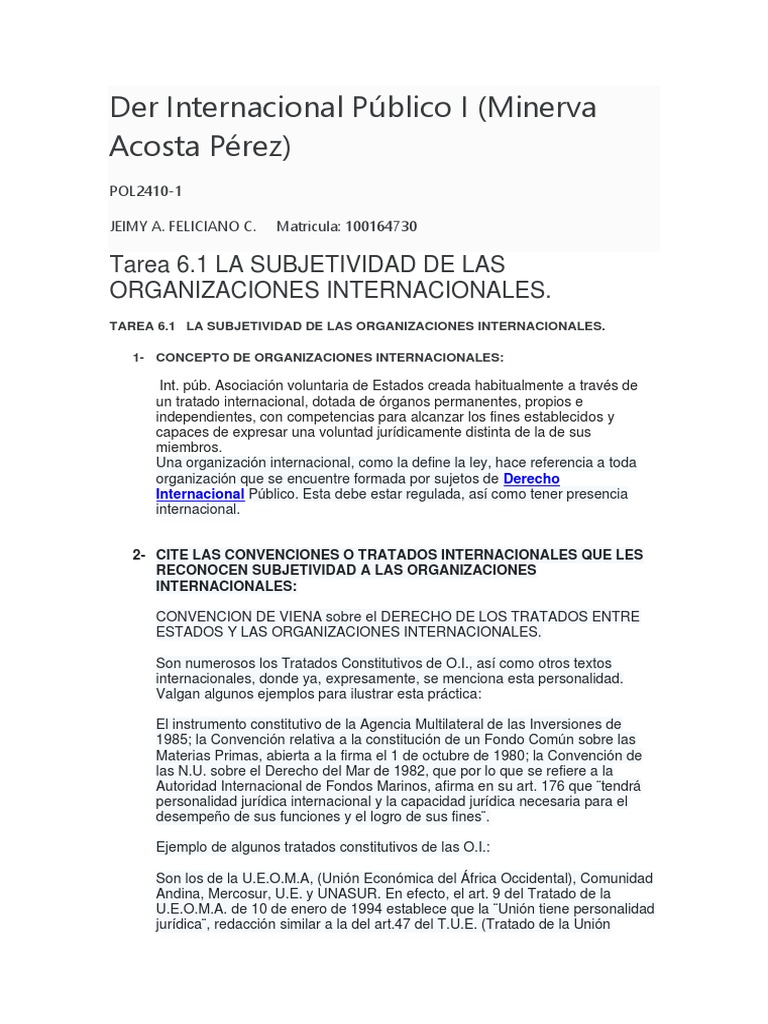 Tarea Unidad 6. La Subjetivida de Las O.I. | PDF | Tratado | Derechos Tarea Unidad 6. La Subjetivida de Las O.I. | PDF | Tratado | Derechos