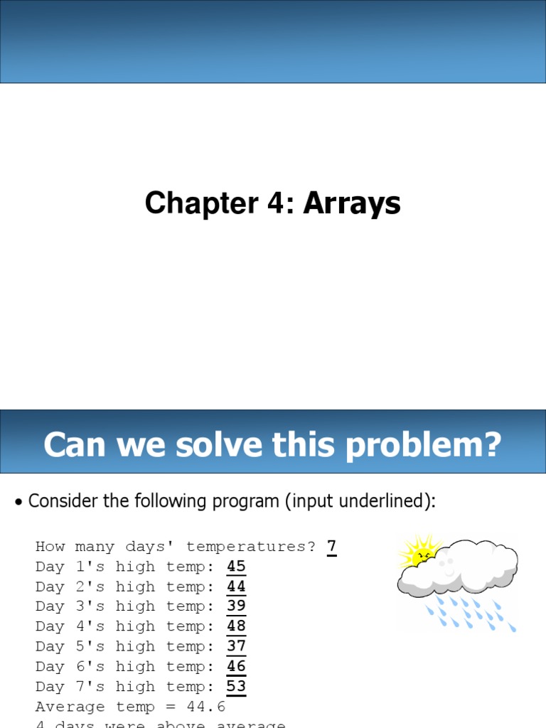 Chapter4 Arrays Pdf Parameter Computer Programming Boolean Data Type