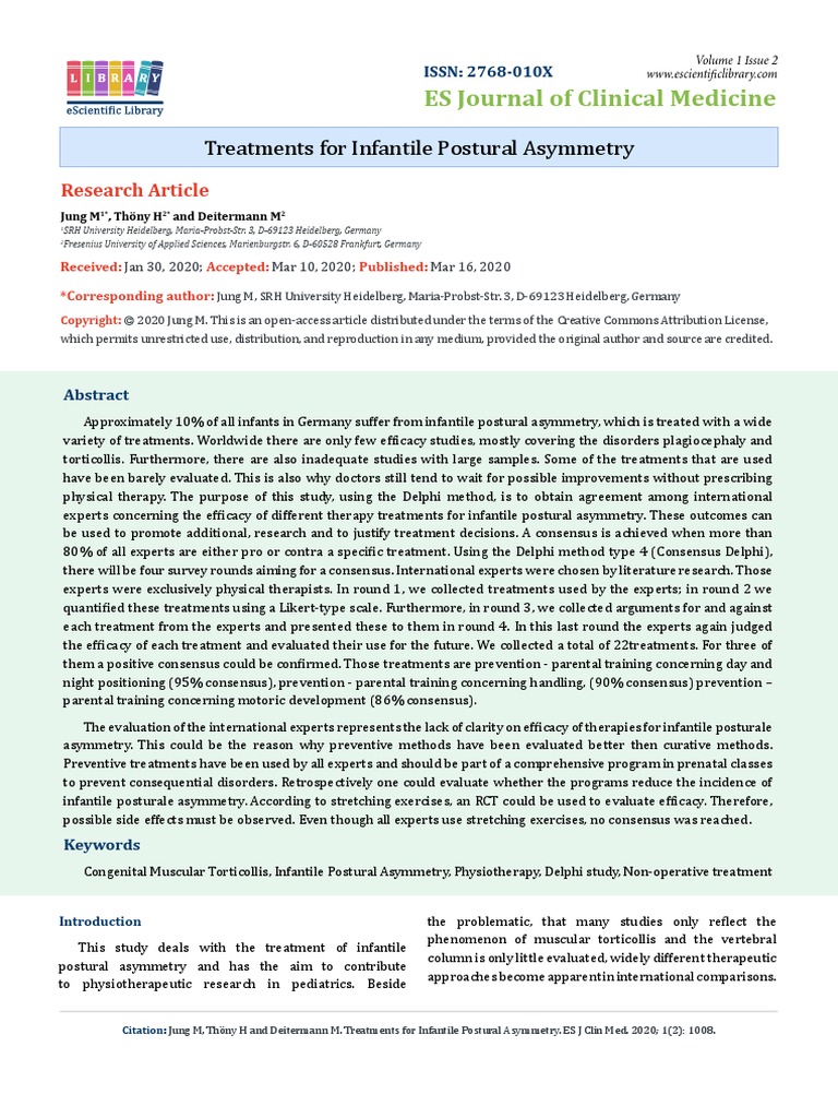 Treatments For Infantile Postural Asymmetry | PDF | Physical Therapy ...