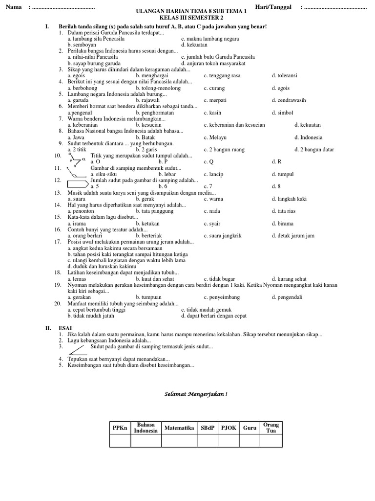 Uh Tema 8 ST 1 KLS Iii | PDF