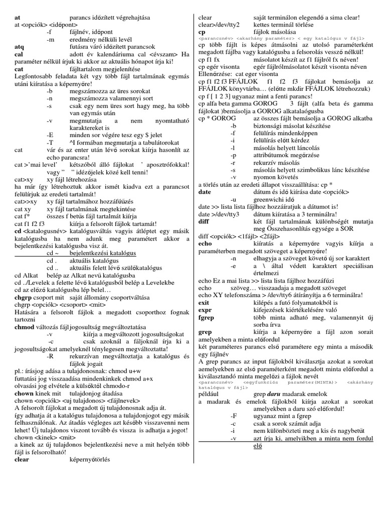 Linux Parancsok | PDF