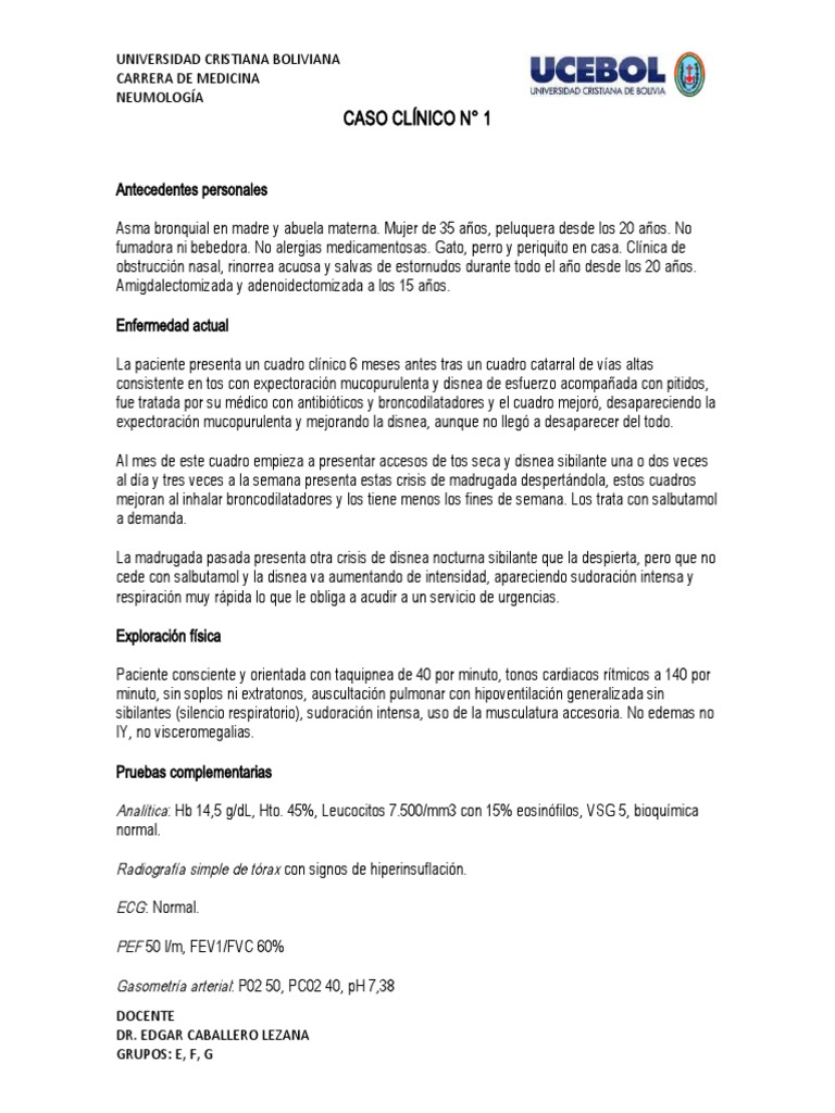 Caso Clínico de Asma Persistente Grave | PDF | Asma | Tos