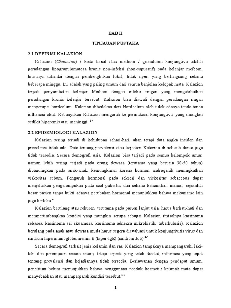 Definisi dan Patogenesis Kalazion | PDF | Pengembangan Diri | Sains ...