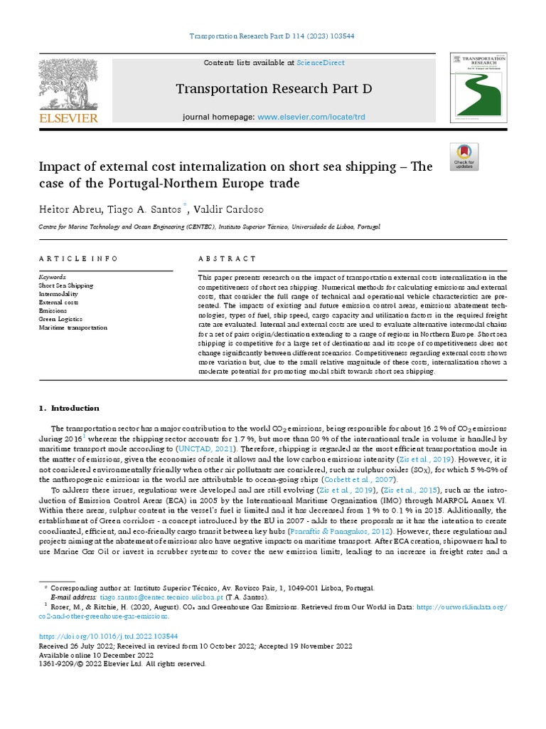 Transportation Research Part D: Heitor Abreu, Tiago A. Santos, Valdir ...