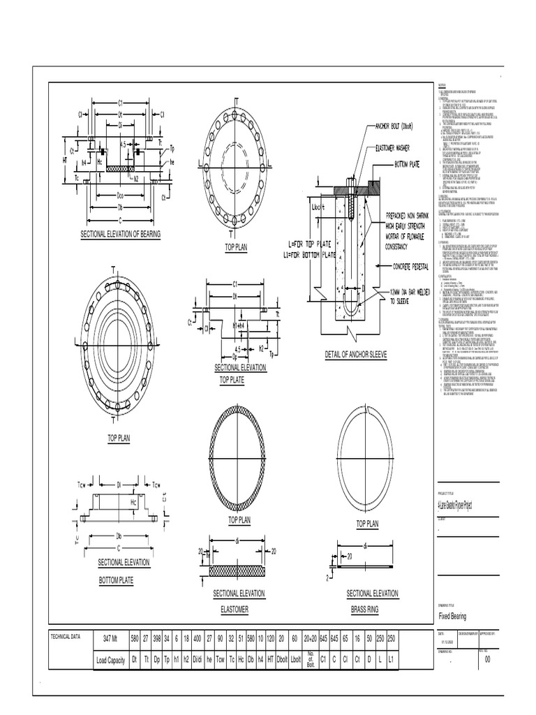 Fixed Bearing-Drawing | PDF | Construction | Welding