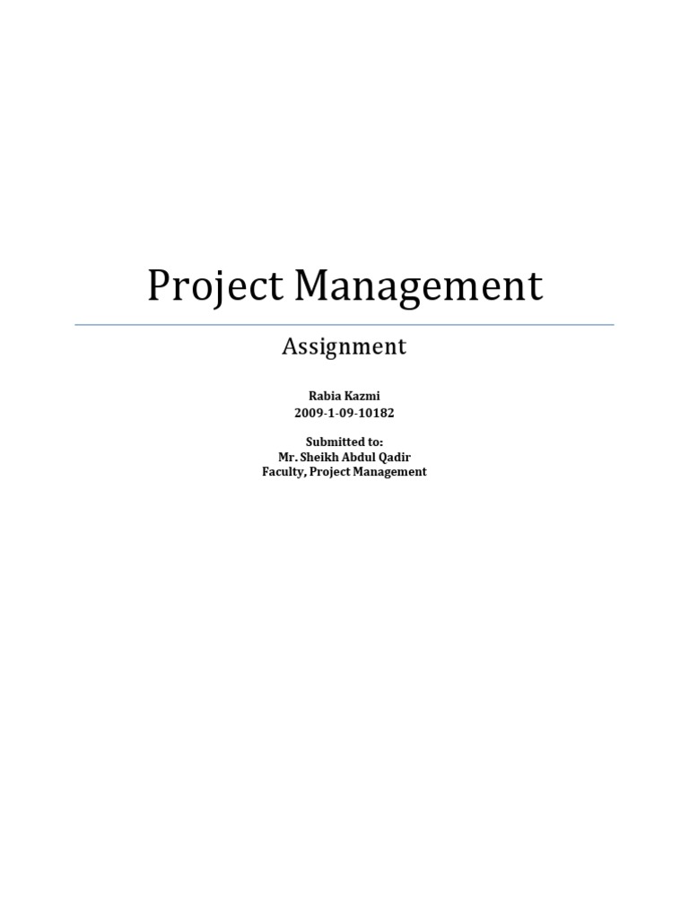 Project Management Assignment | PDF | Swot Analysis | Project Management