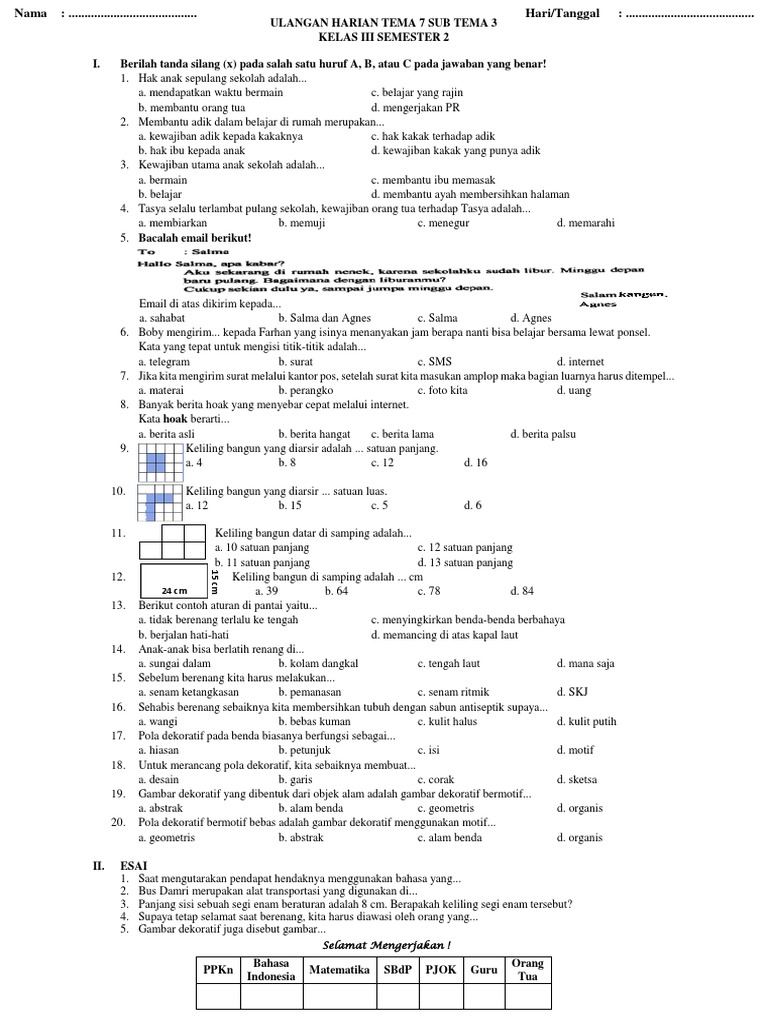 Selamat Mengerjakan ! | PDF