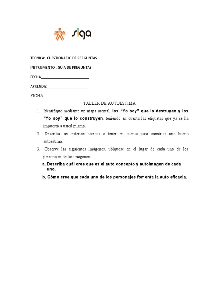 Taller de Autoestima-1 | PDF