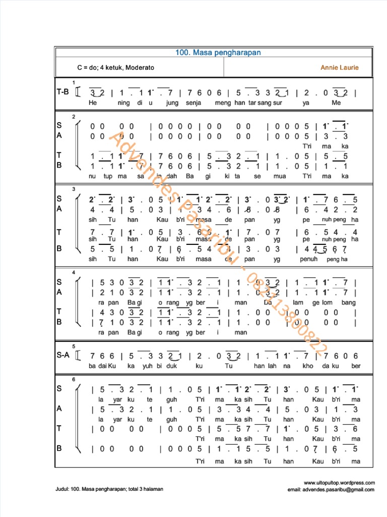 Masa Pengharapan: Annie Laurie | PDF