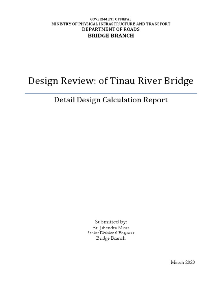 Government of Nepal reviews Tinau River bridge design | PDF | Force ...