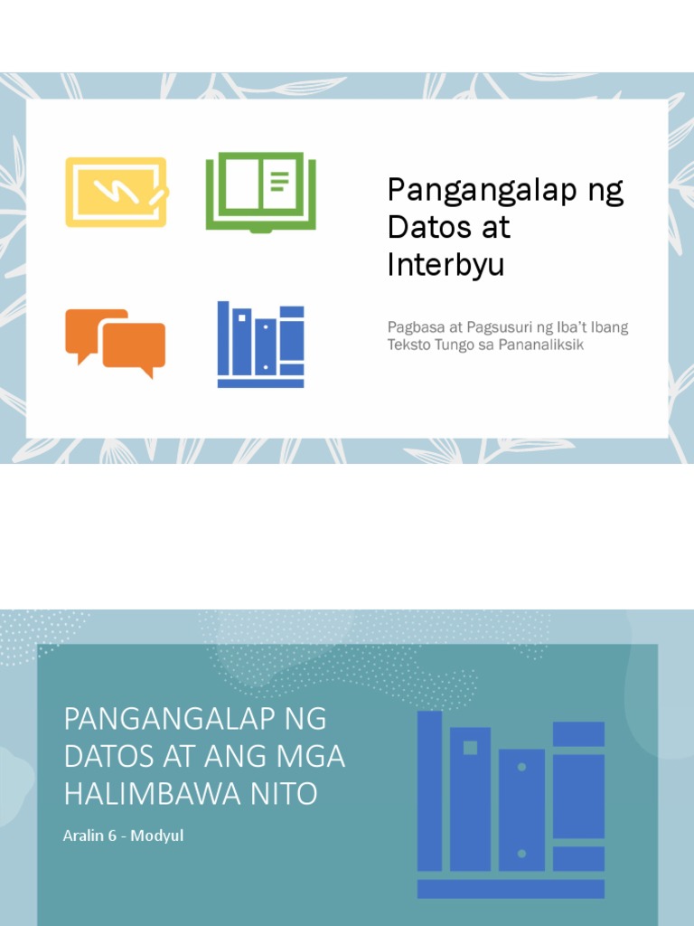 Pangangalap NG Datos at Interbyu | PDF