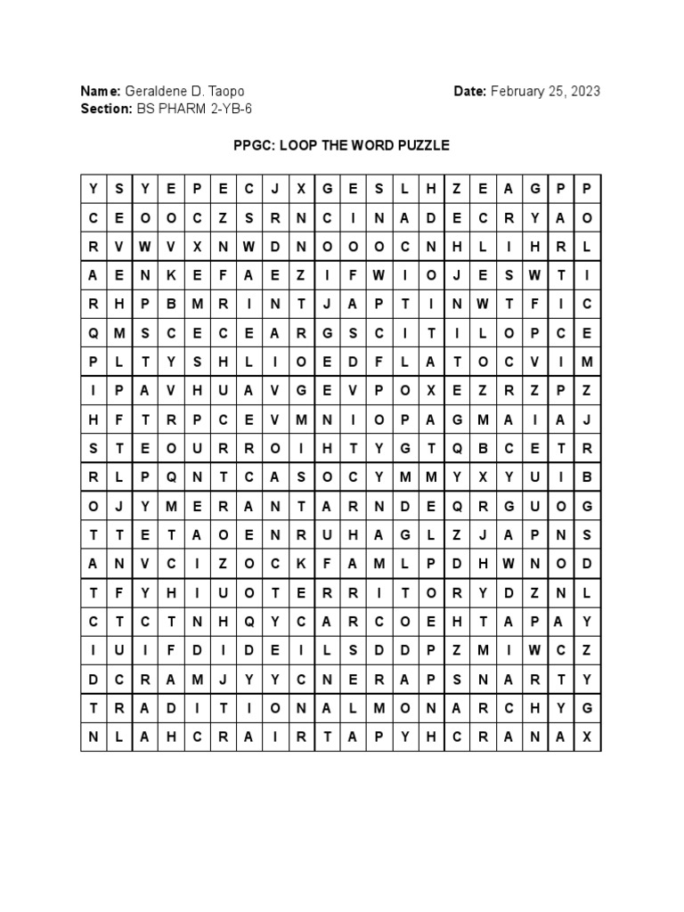 Loop the Word Puzzle Guide | PDF | Political Theories | Authoritarianism