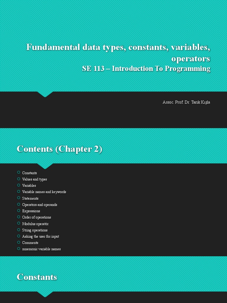 Lecture02 Variables Datatypes | PDF Lecture02 Variables Datatypes | PDF
