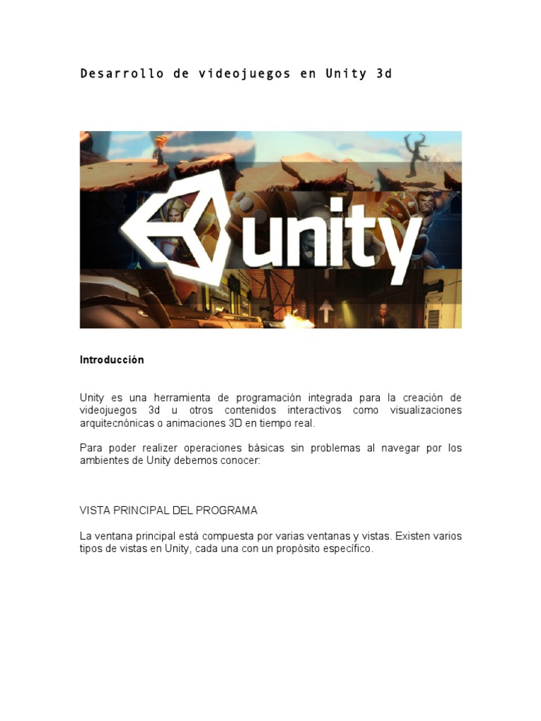 Desarrollo de Videojuegos en Unity 3d | PDF | Unidad (motor de juego ...