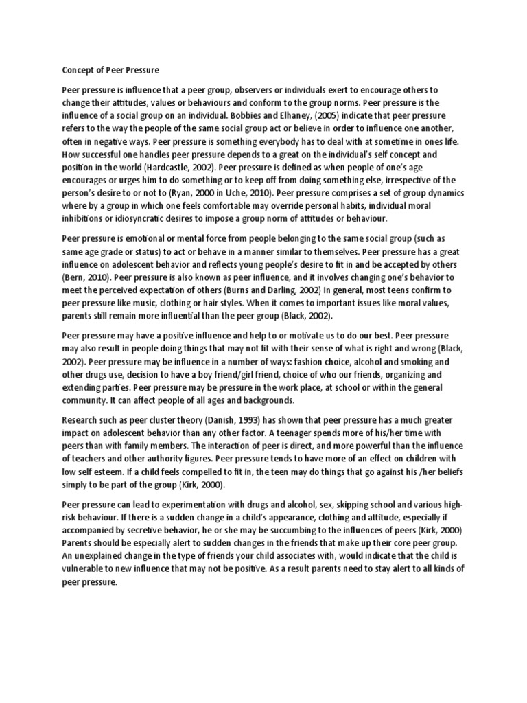 Understanding Peer Pressure Dynamics | PDF | Adolescence ...