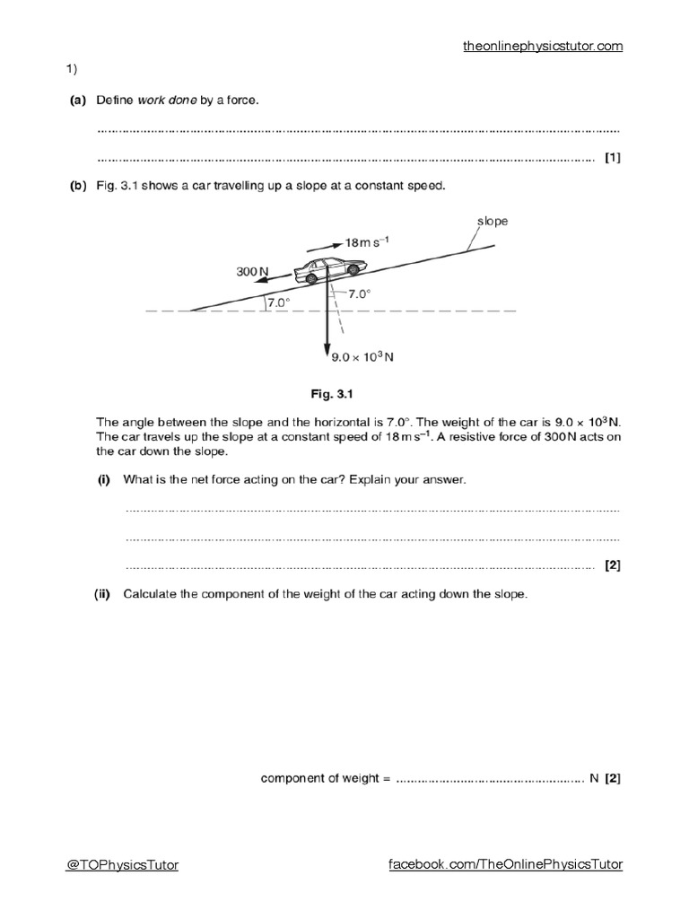 OCR A Work, Energy and Power | PDF
