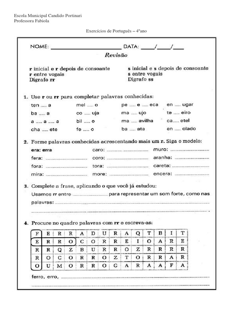 Ortografia R Ou RR e S Ou Ss | PDF