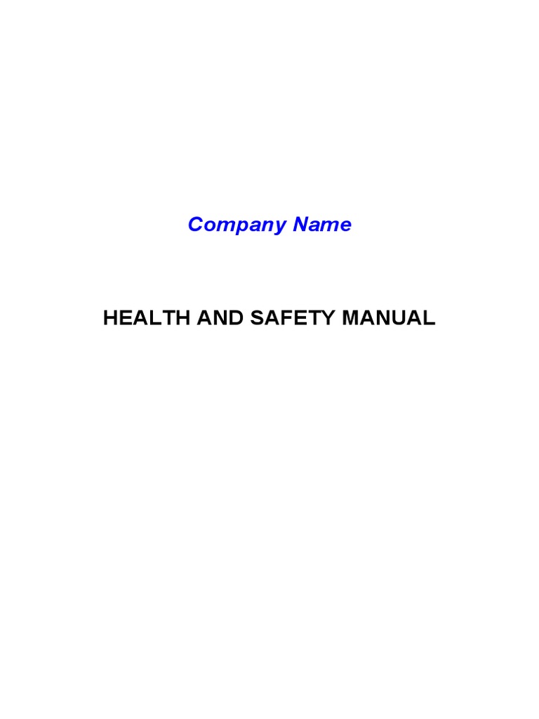 Health and Safety Manual Template | PDF | Occupational Safety And ...