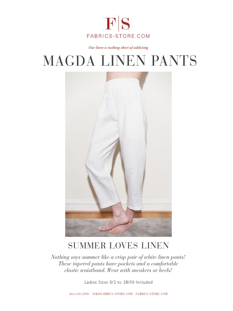 Magda Linen Pants | PDF | Trousers | Linens