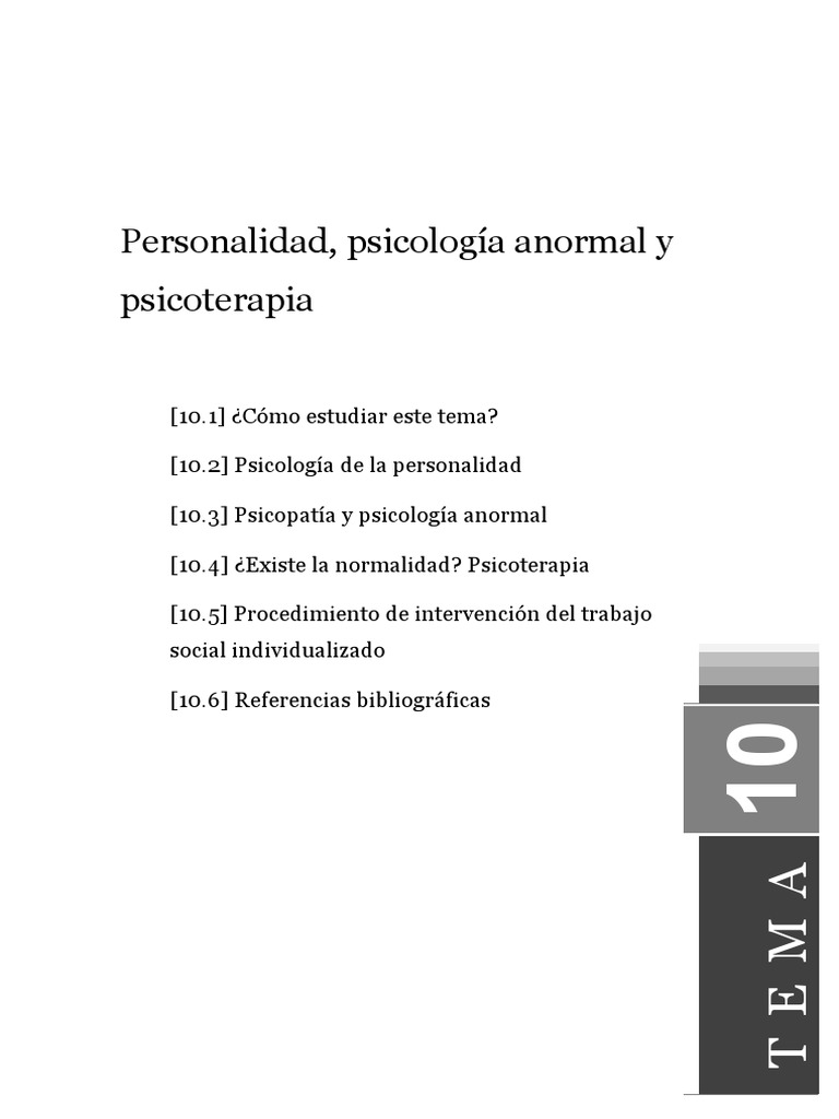Personalidad, Psicología Anormal y Psicoterapia | PDF | Esquizofrenia ...