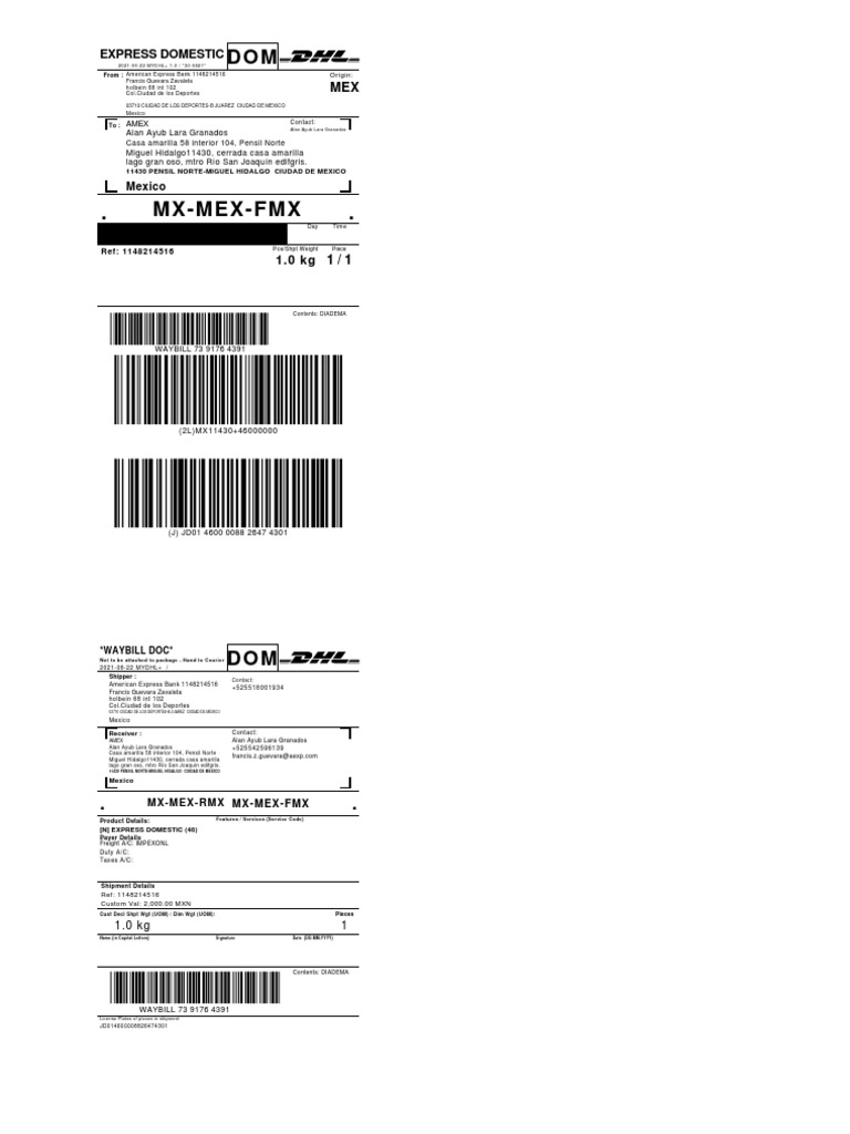 Mx-Mex-Fmx: Express Domestic | PDF | Transport Companies | Business