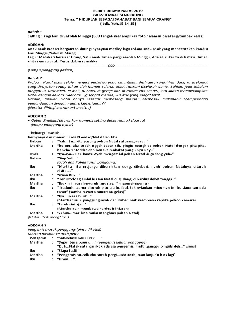 Naskah Drama Natal 2019 | PDF