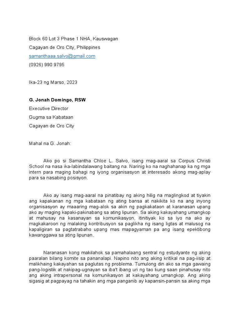 Liham Aplikasyon | PDF