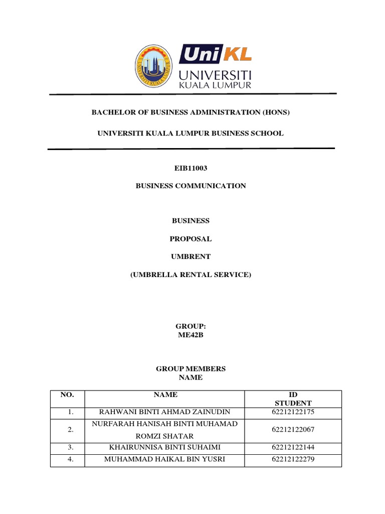 Unikl Business Proposal Umbrent | PDF | Digital Marketing | Marketing