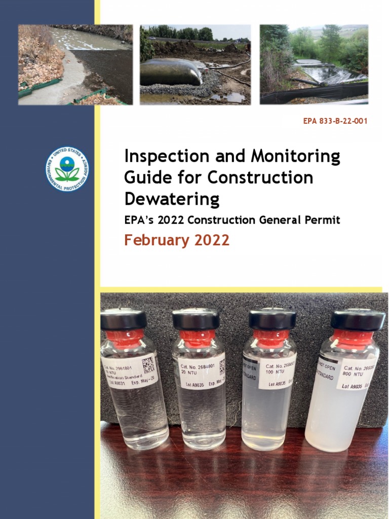 Inspection and Monitoring Guide For Construction Dewatering: February ...