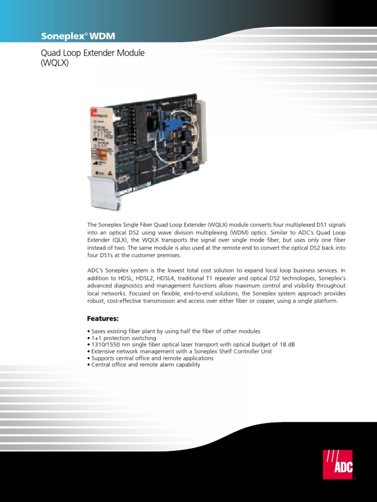Quad Loop Extender Module | PDF | Wavelength Division Multiplexing | Optical Fiber
