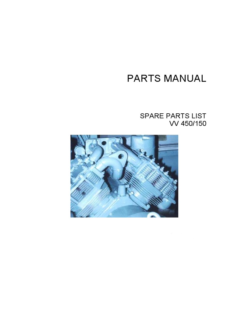 VV 450/150 Compressor Parts Manual | PDF | Piston | Machines
