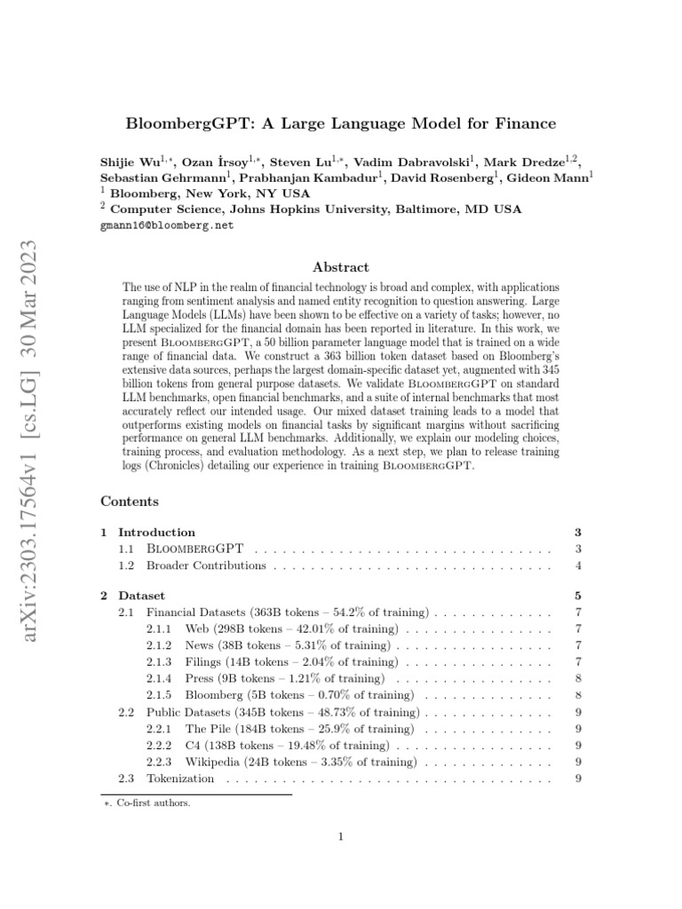 Bloomberg GPT | PDF | Computing