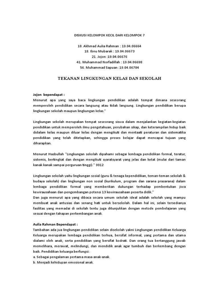 Hasil Diskusi Kelompok 7 | PDF