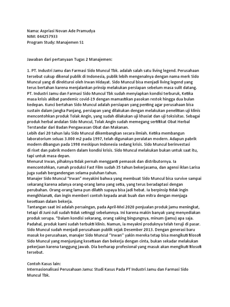 Tugas 2 Manajemen | PDF