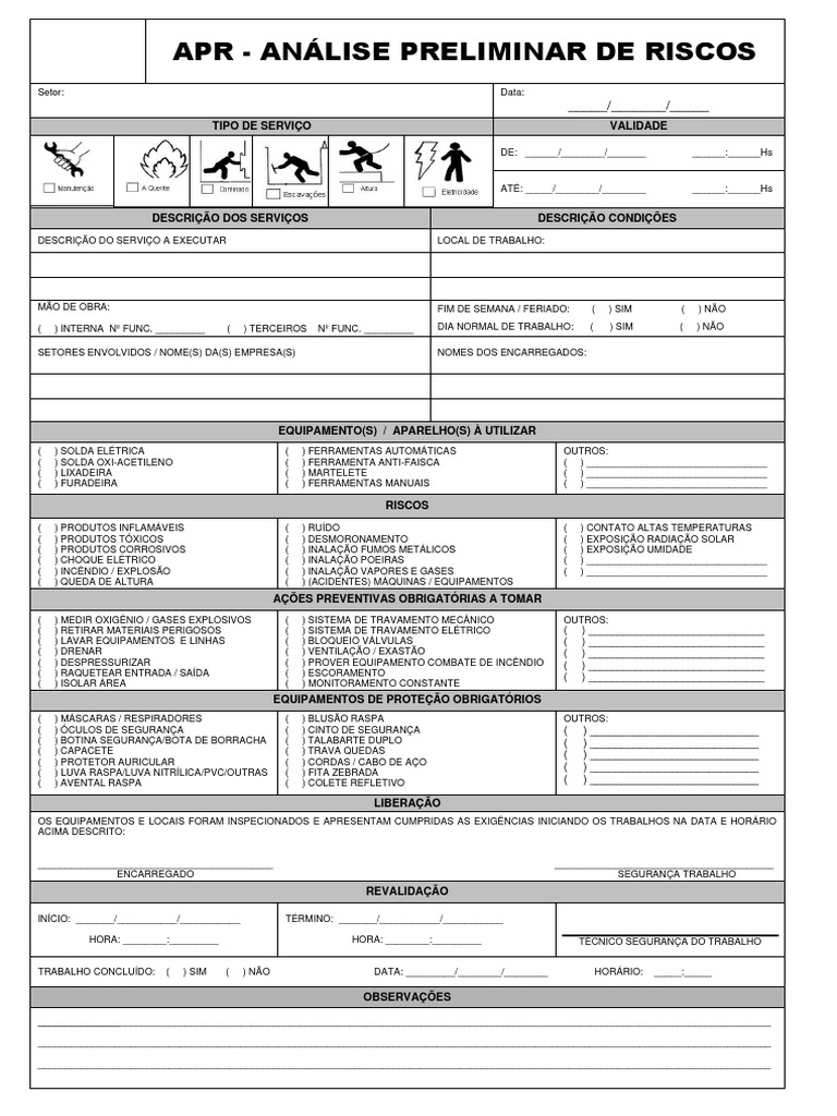 Analise Preliminar de Riscos (Apr) | PDF | Ciências Físicas | Química Analise Preliminar de Riscos (Apr) | PDF | Ciências Físicas | Química