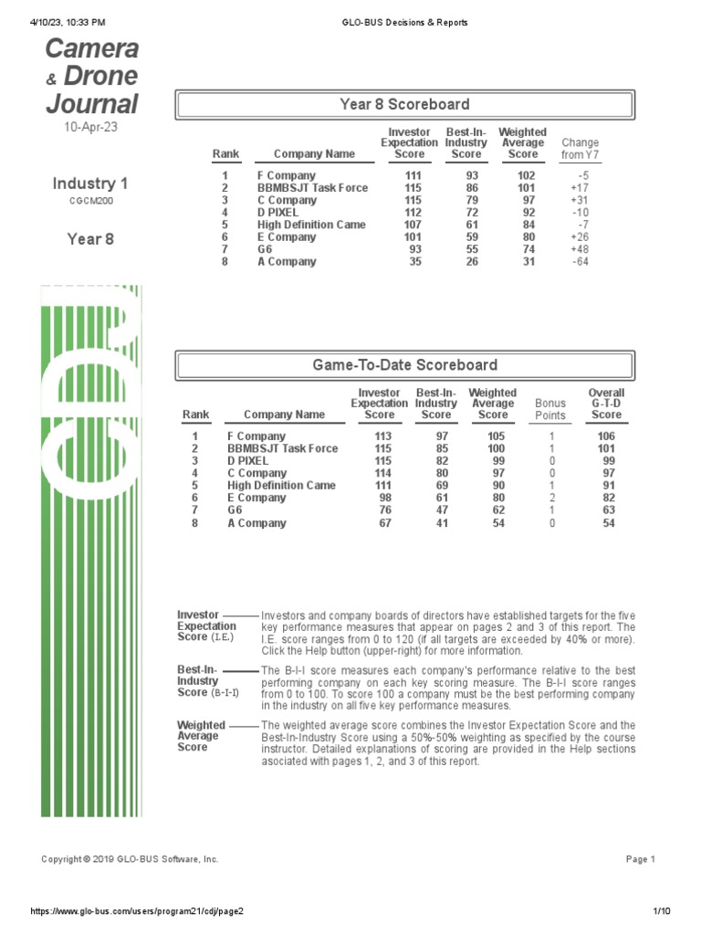 GLO-BUS Decisions & Reports | PDF | Equity (Finance) | Business Economics