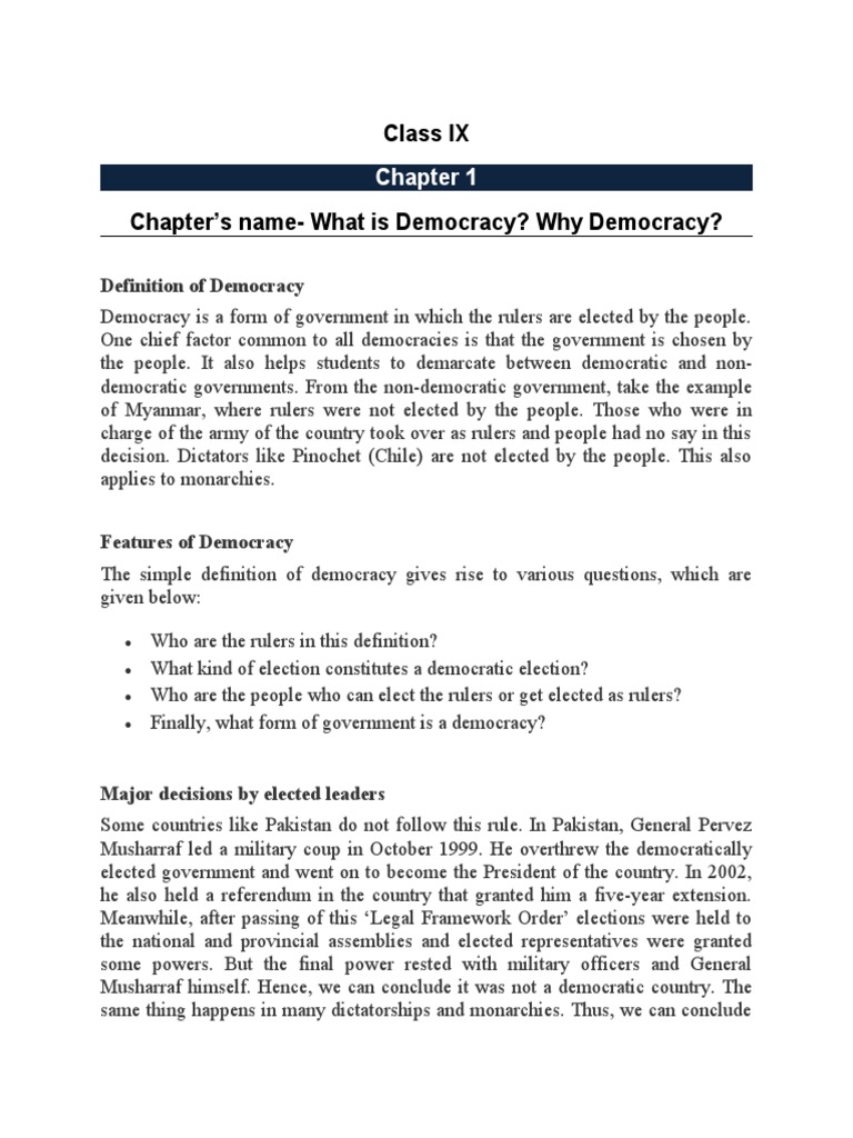 What Is Democracy Why Democracy | PDF | Democracy | Political Ideologies