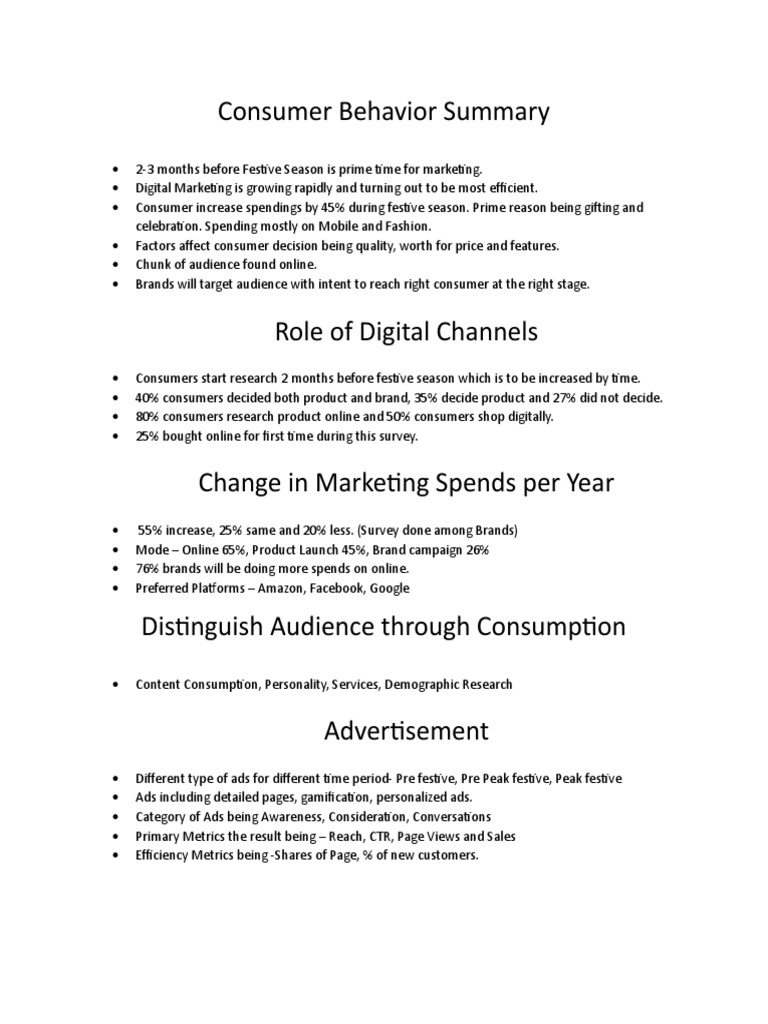 Consumer Behavior Summary by Shourya Mittal | PDF