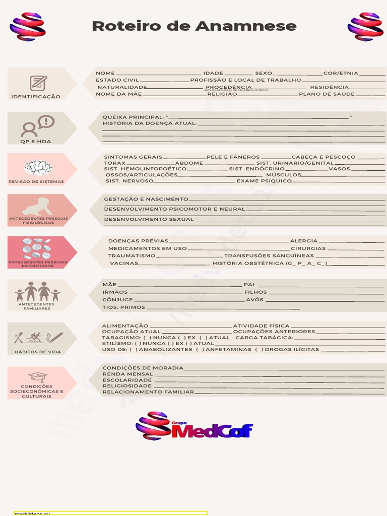 Roteiro de Anamnese | PDF | Especialidades médicas | Medicina Clínica