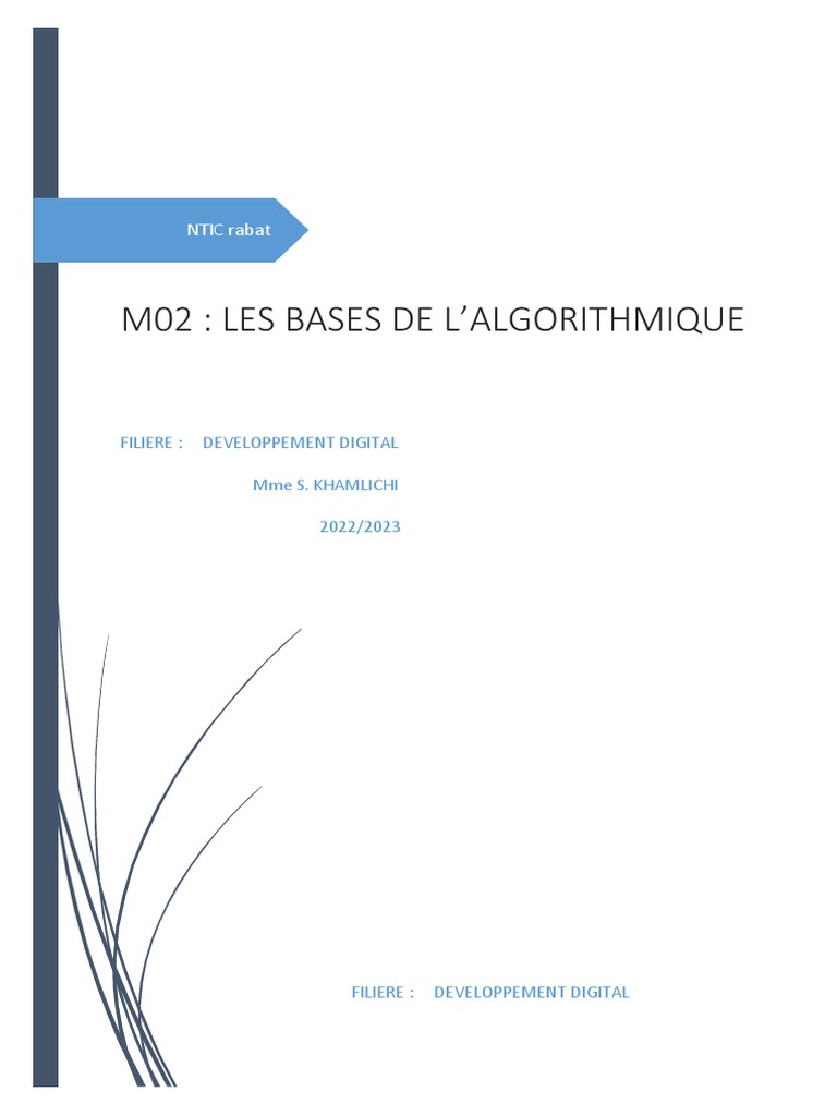 M02 ch1 ch2 ch3 Algo | PDF | Structure de contrôle | Langage de programmation