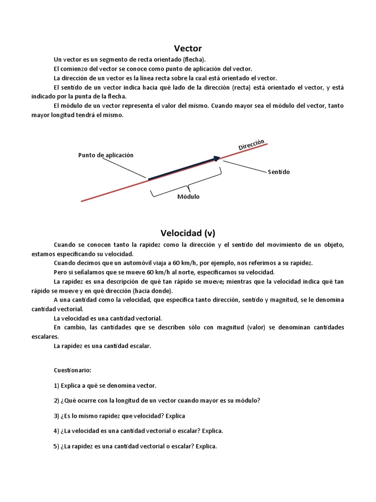 Vector y Velocidad | PDF