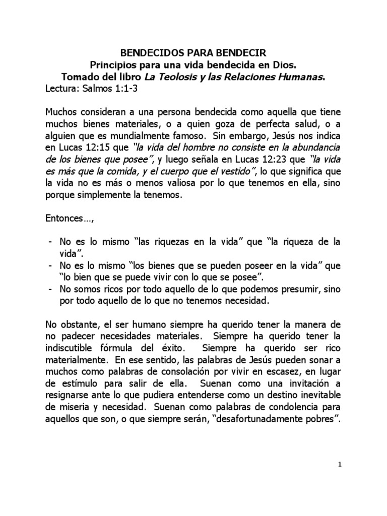 Bendecidos para Bendecir | PDF | Bendición | Dios