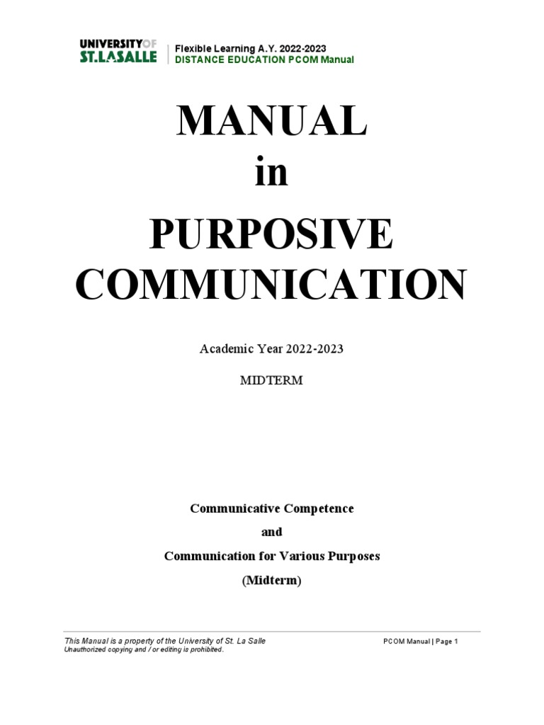PCOM Manual (Mid) | PDF