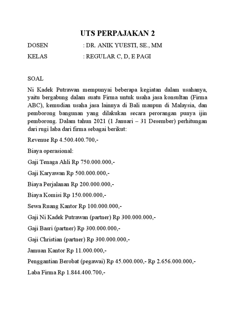 Uts Perpajakan 2 | PDF