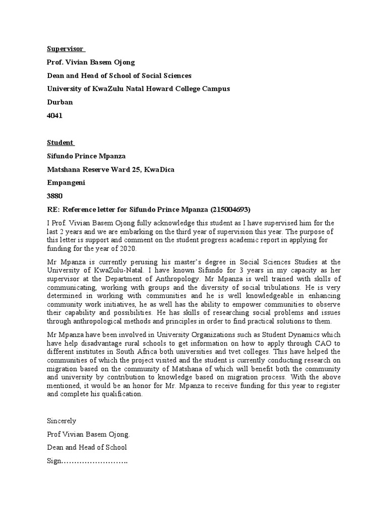 Reference Letter | PDF