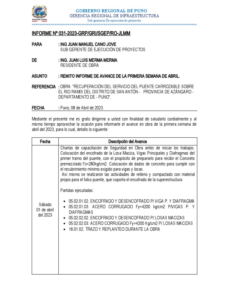 Informe N31 Informe De Avance X2 Pdf Tecnología E Ingeniería