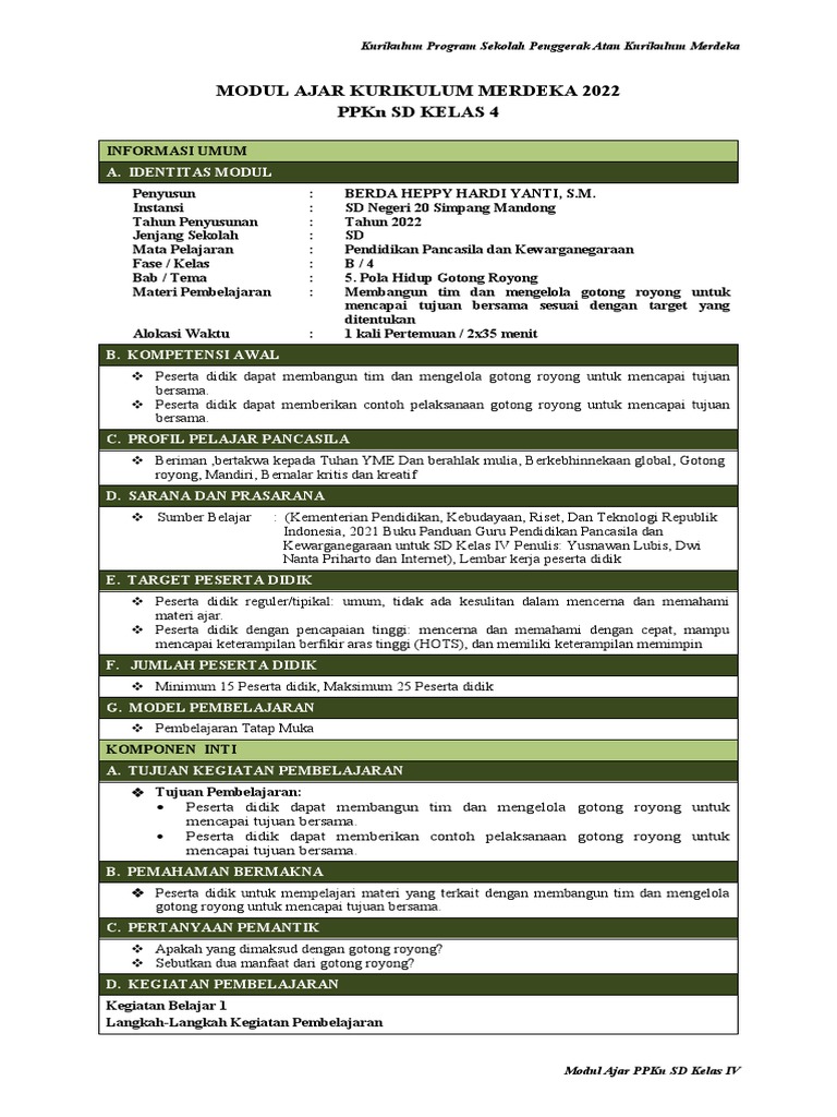 MA PPKN K4 BAB 5 | PDF